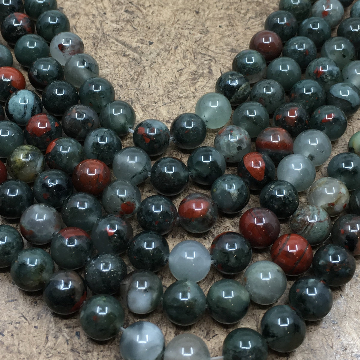8mm Blood Stone Bead | Bellaire Wholesale