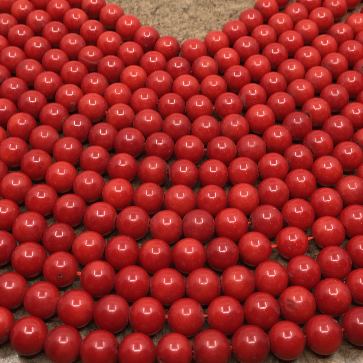 4mm and 6mm Dyed Red Coral Beads | Bellaire Wholesale