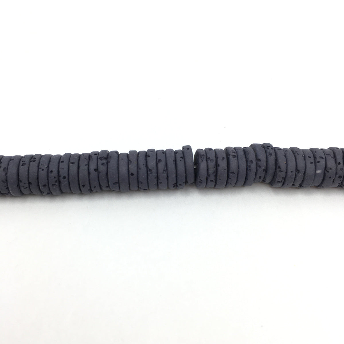 8mm Black Lava Disc Bead | Bellaire Wholesale